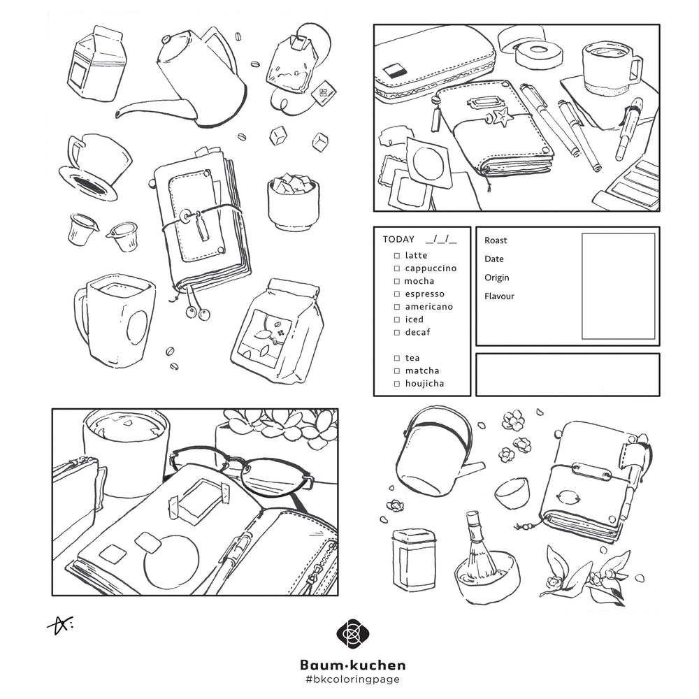 [BK Original Coloring Page] Journaling Time (PDF Download) – Baum-kuchen