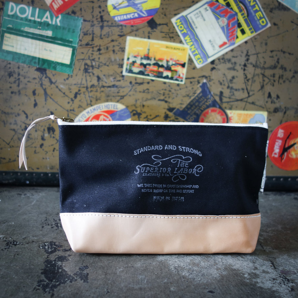 [TSL] Engineer Pouch // Black canvas w/nude leather – Baum-kuchen