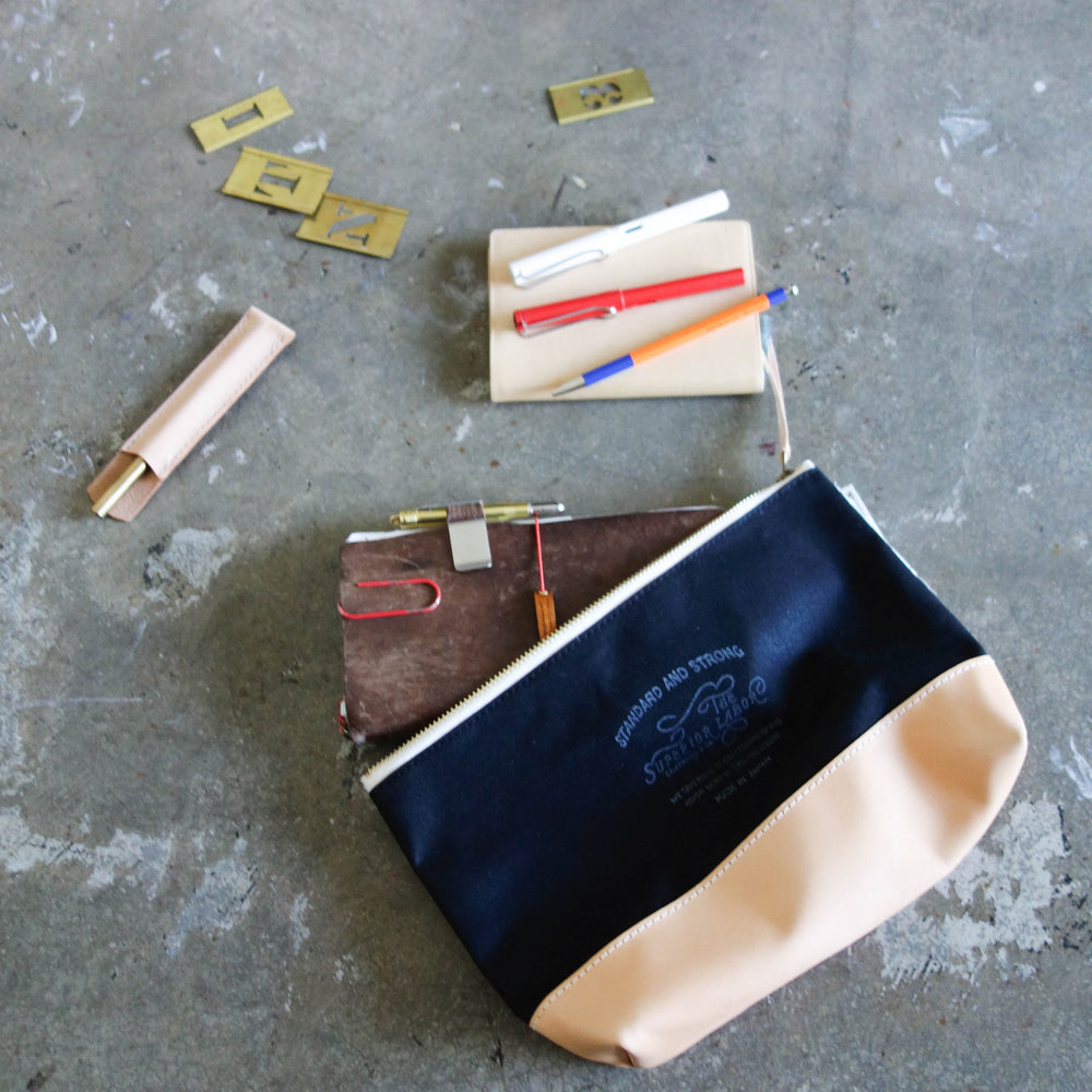 [TSL] Engineer Pouch // Black canvas w/nude leather – Baum-kuchen