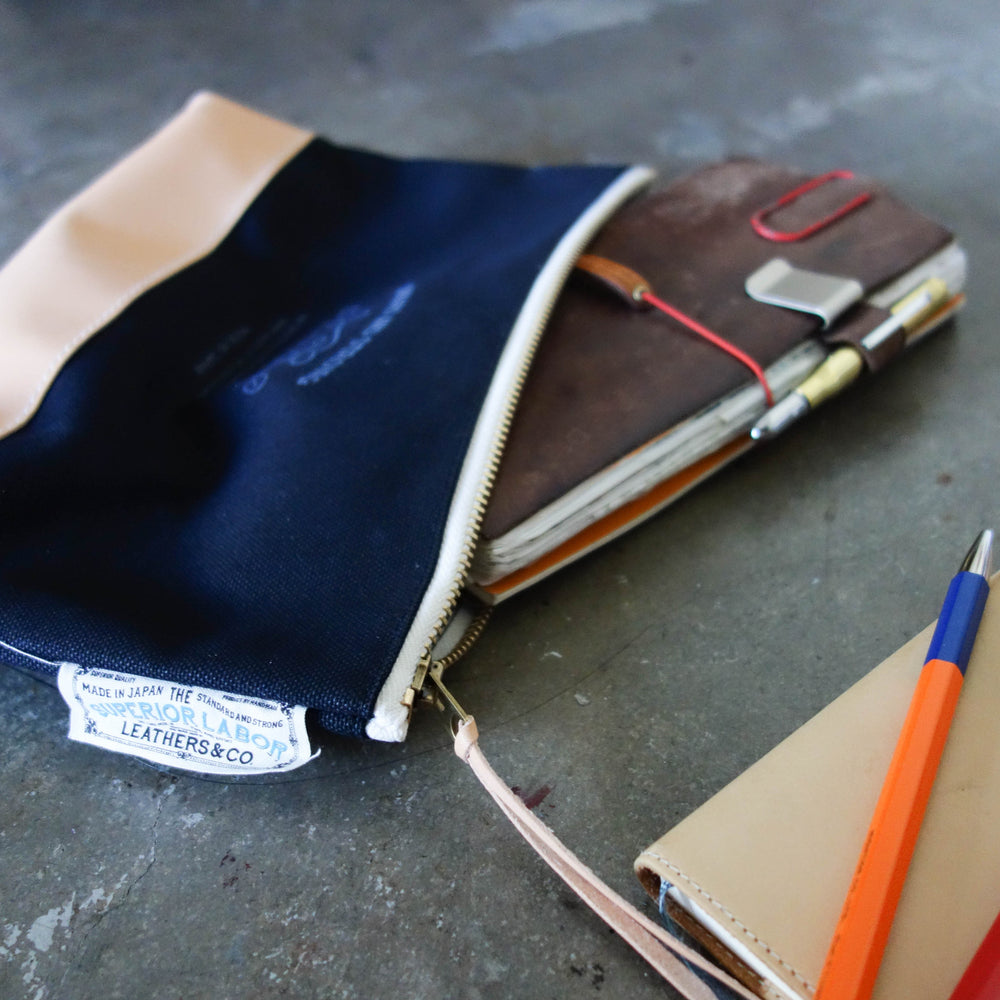 [TSL] Engineer Pouch // Black canvas w/nude leather – Baum-kuchen