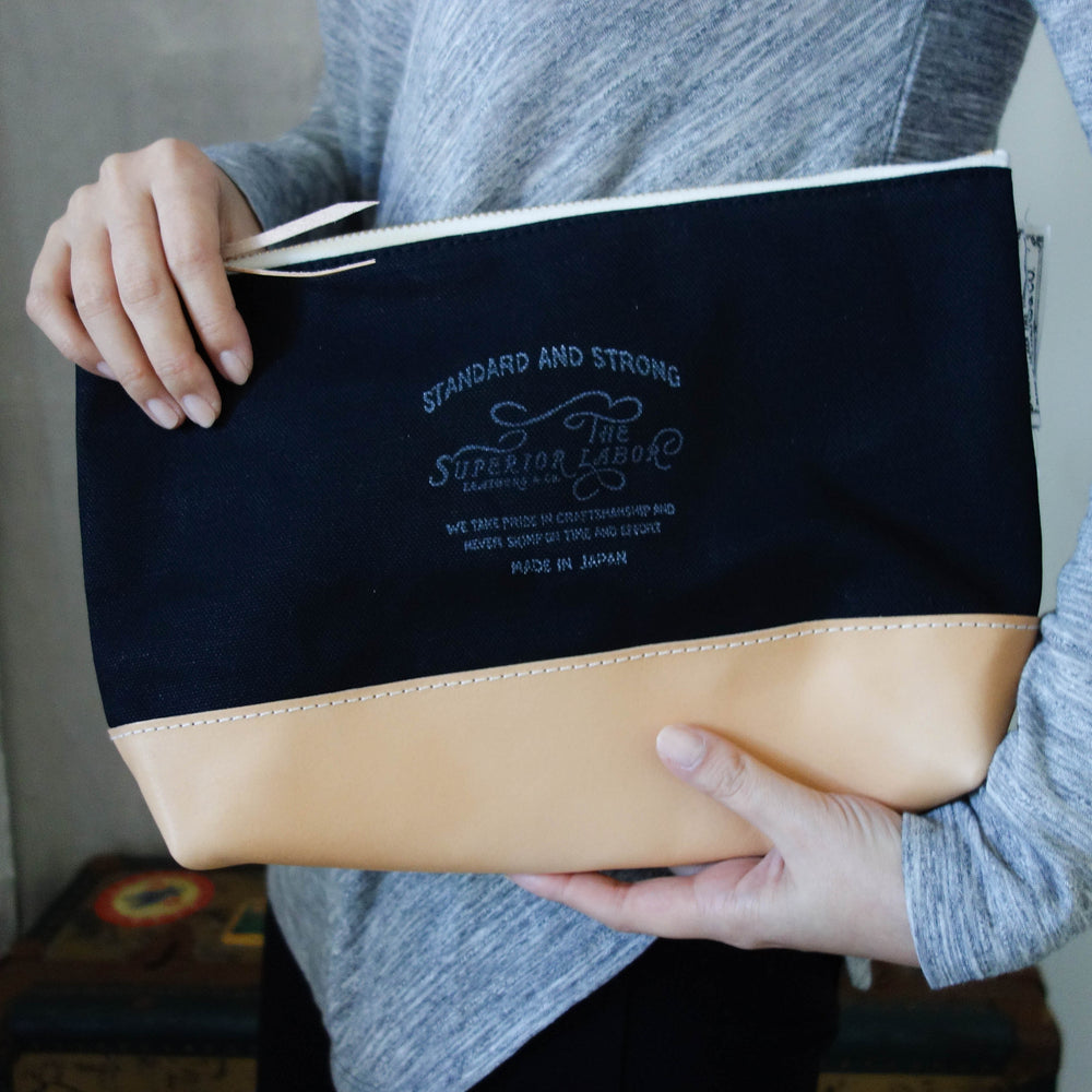 [TSL] Engineer Pouch // Black canvas w/nude leather – Baum-kuchen